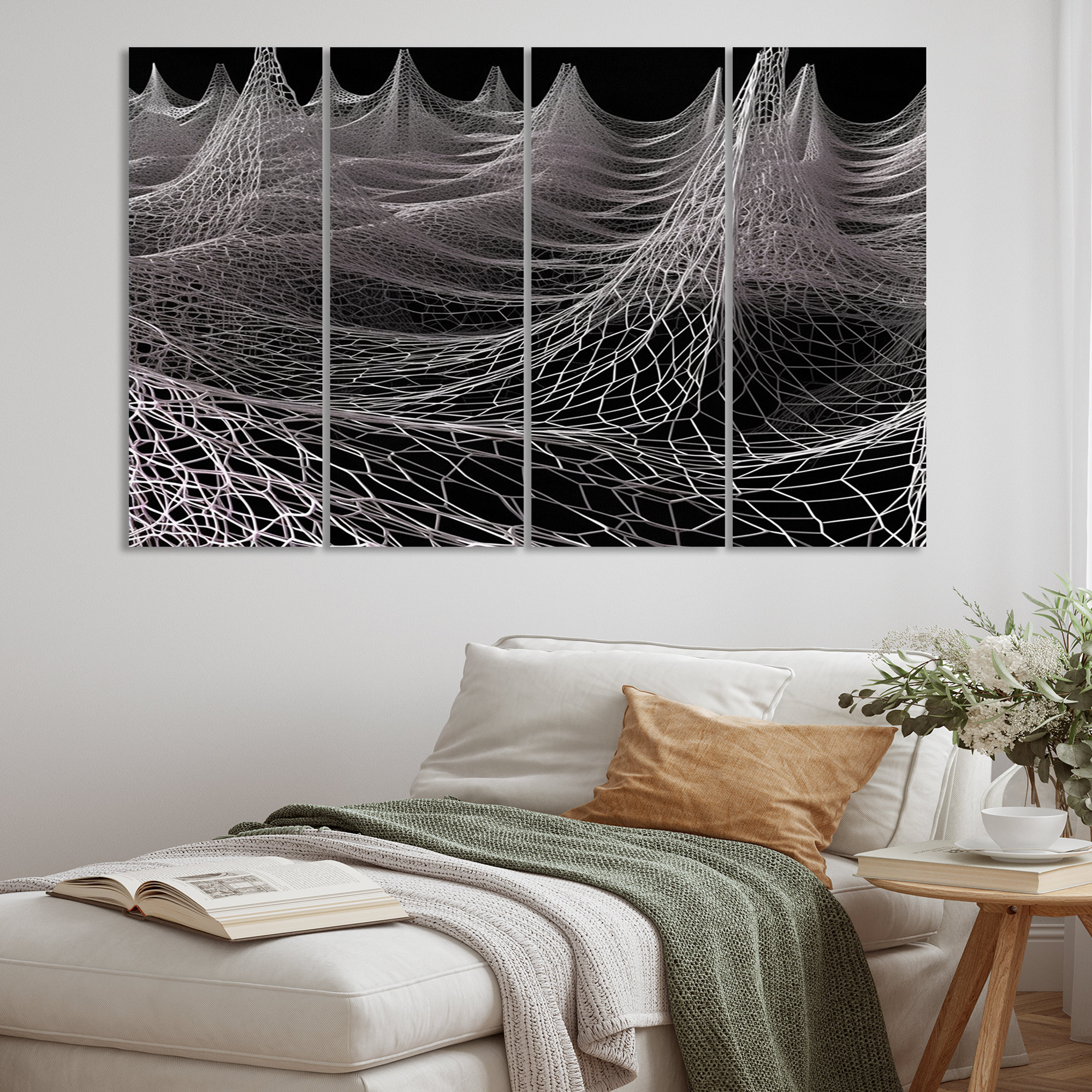 Wrought Studio Abstract Light Infinity Matrix IV - Fractals Canvas Art Print - 4 Panels ...
